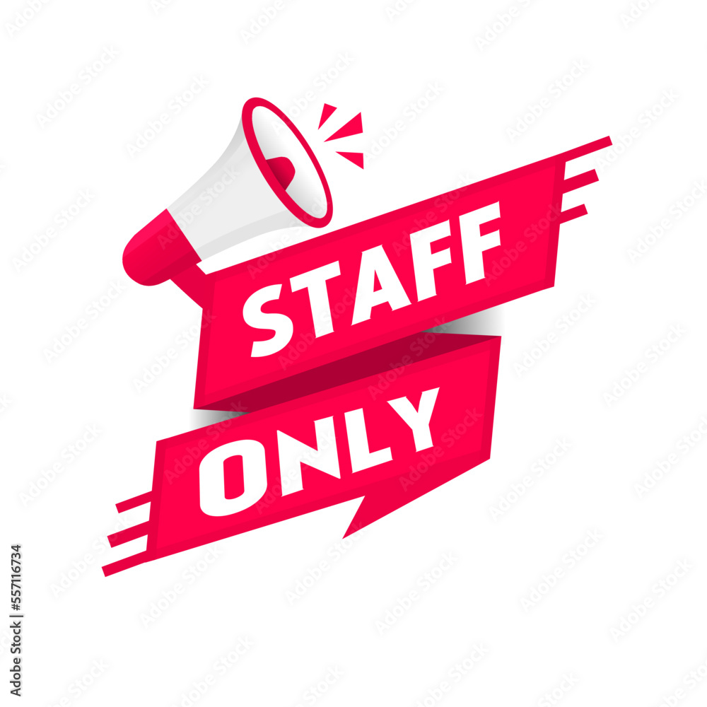 Staff only sign modern style banner. Vector Template. Stock Vector ...