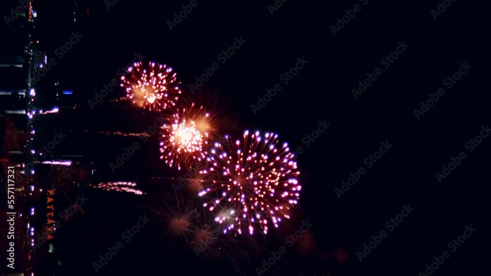 New year's eve fireworks display celebration loop seamless of real ...