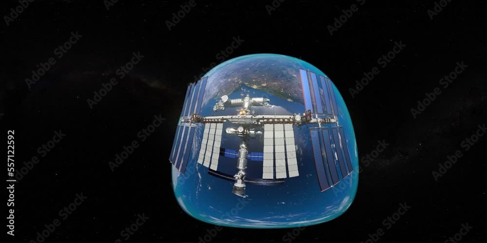 360 degree VR space video with Planet Earth and International Space ...