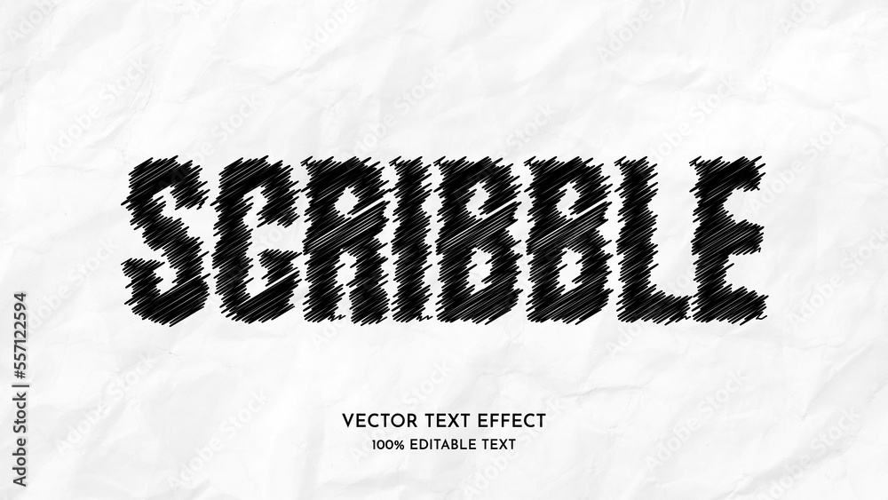 Scribble vector text effect Stock Vector | Adobe Stock