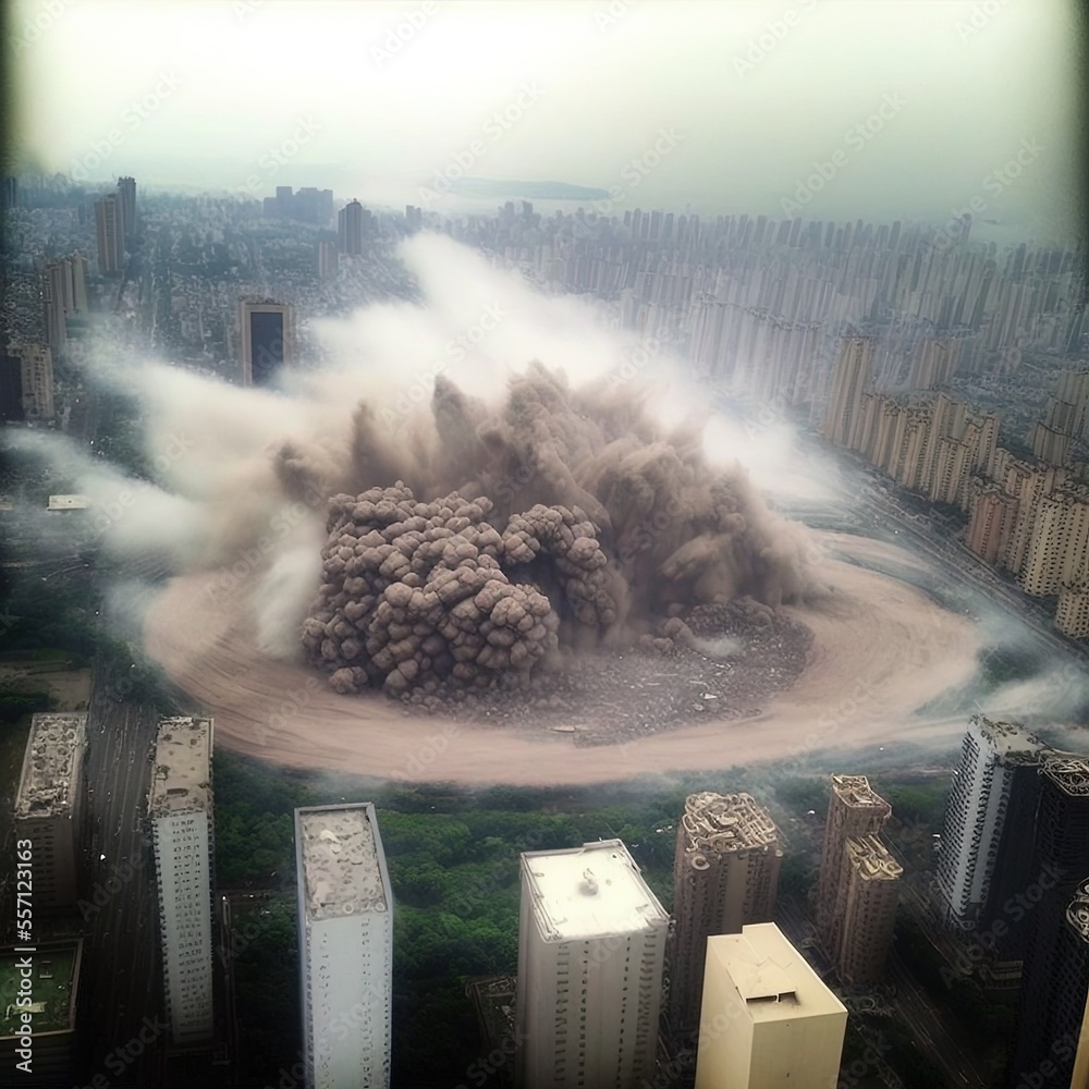 An asteroid impact seen to hit taipei city in 2030. With a crater of ...
