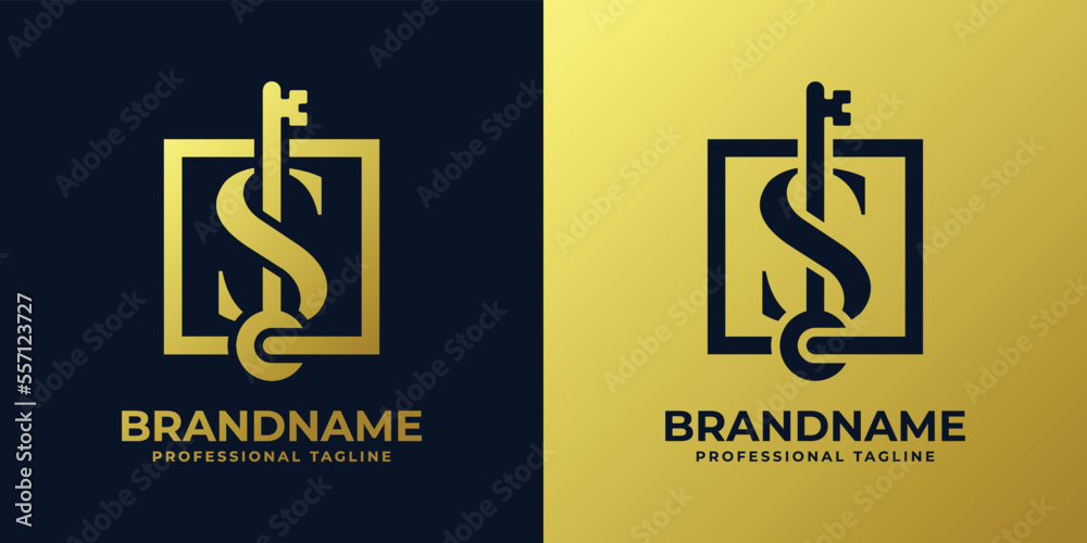 Letter S Key Logo Stock Vector | Adobe Stock