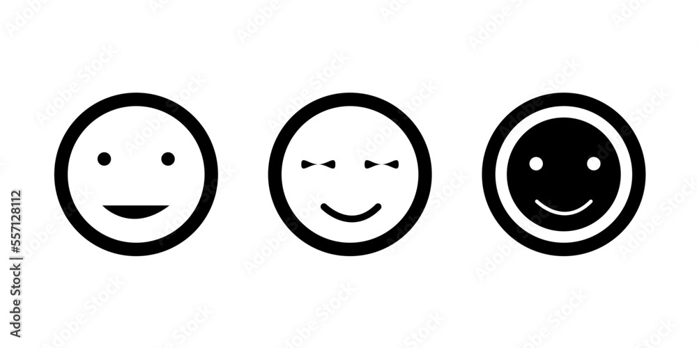 Smile Icon in trendy flat style isolated on white background. Happy face, smiley face icons ...