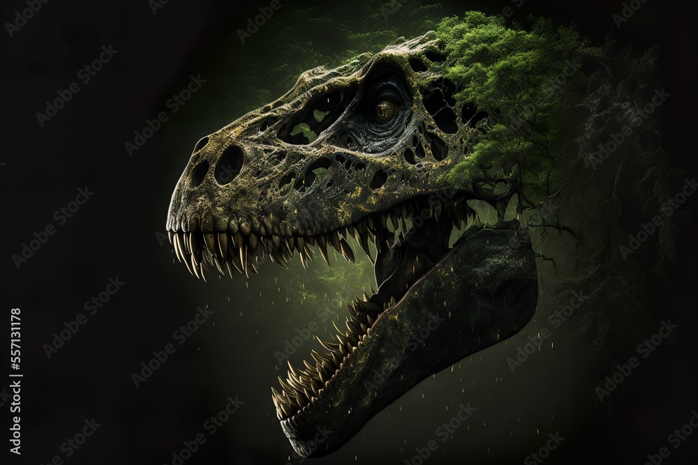 Animal - shaped picture of the forest - transparent background T-rex ...