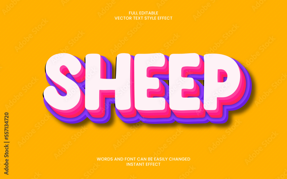 Sheep Text Effect Stock Vector | Adobe Stock