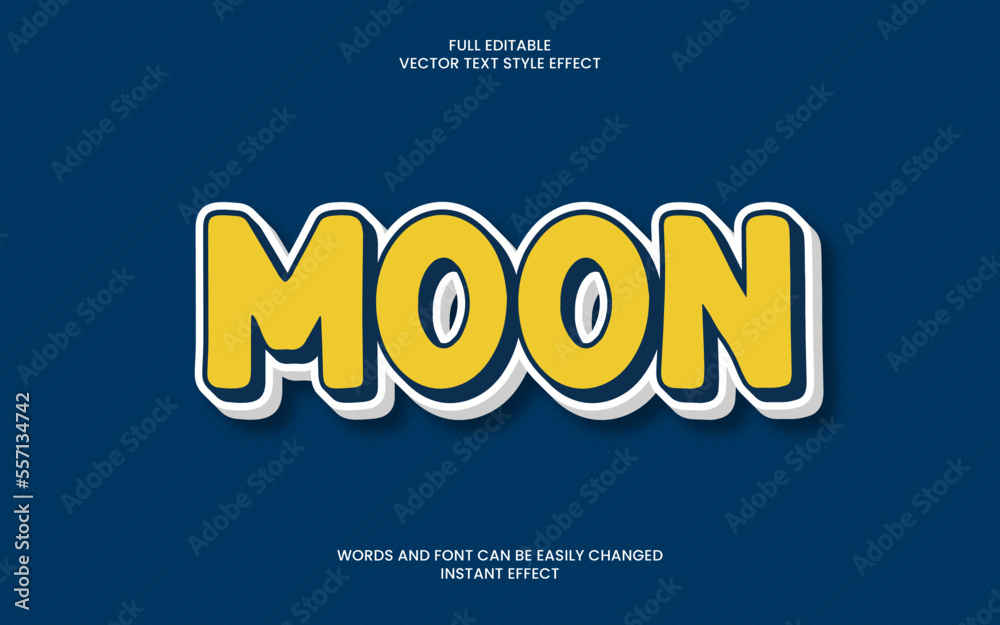 Moon Text Effect Stock Vector | Adobe Stock