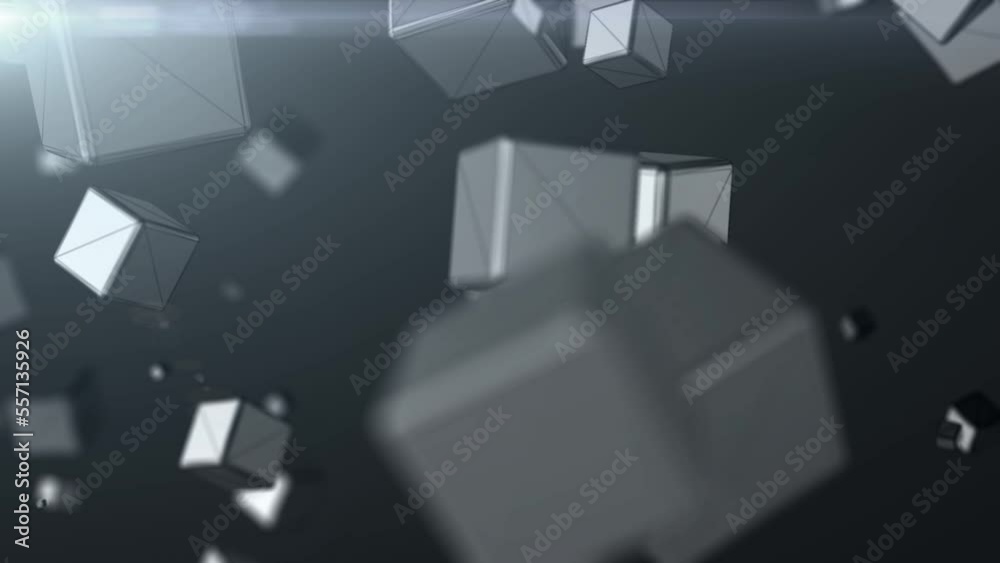 Abstract animated background of rotating cubes. 3d rendering Stock Video | Adobe Stock