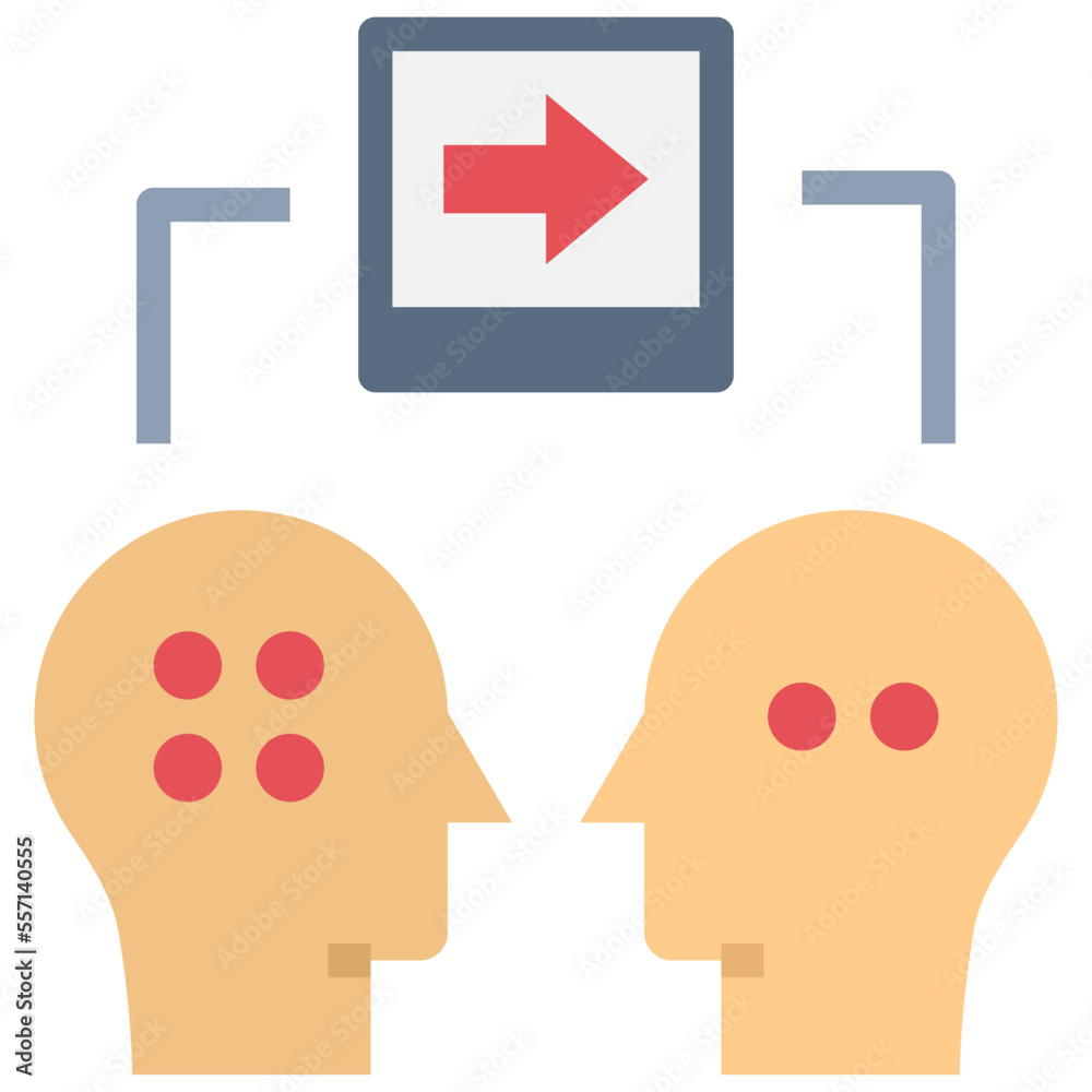 knowledge transfer flat style icon Stock Vector | Adobe Stock