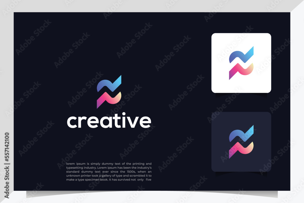 Letter N Wave Business Company Logo Vector Design. Abstract emblem ...