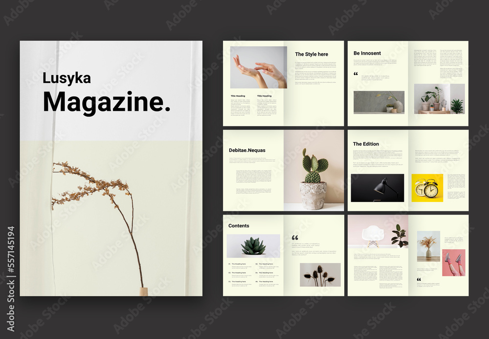 Clean Magazine Layout Stock Template | Adobe Stock