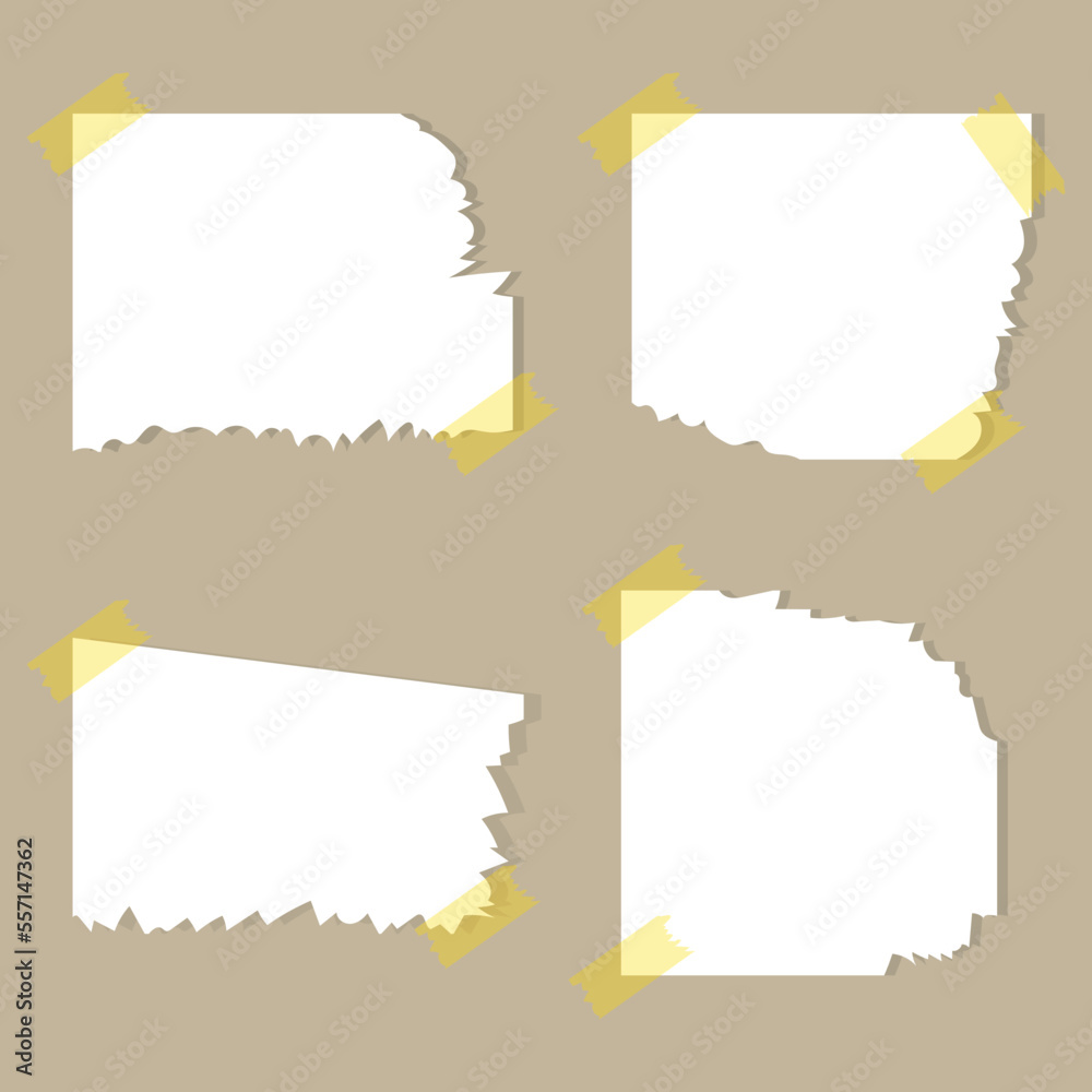 Vector Realistic Handmade Torn Paper, Torn Transparent Elements Set ...