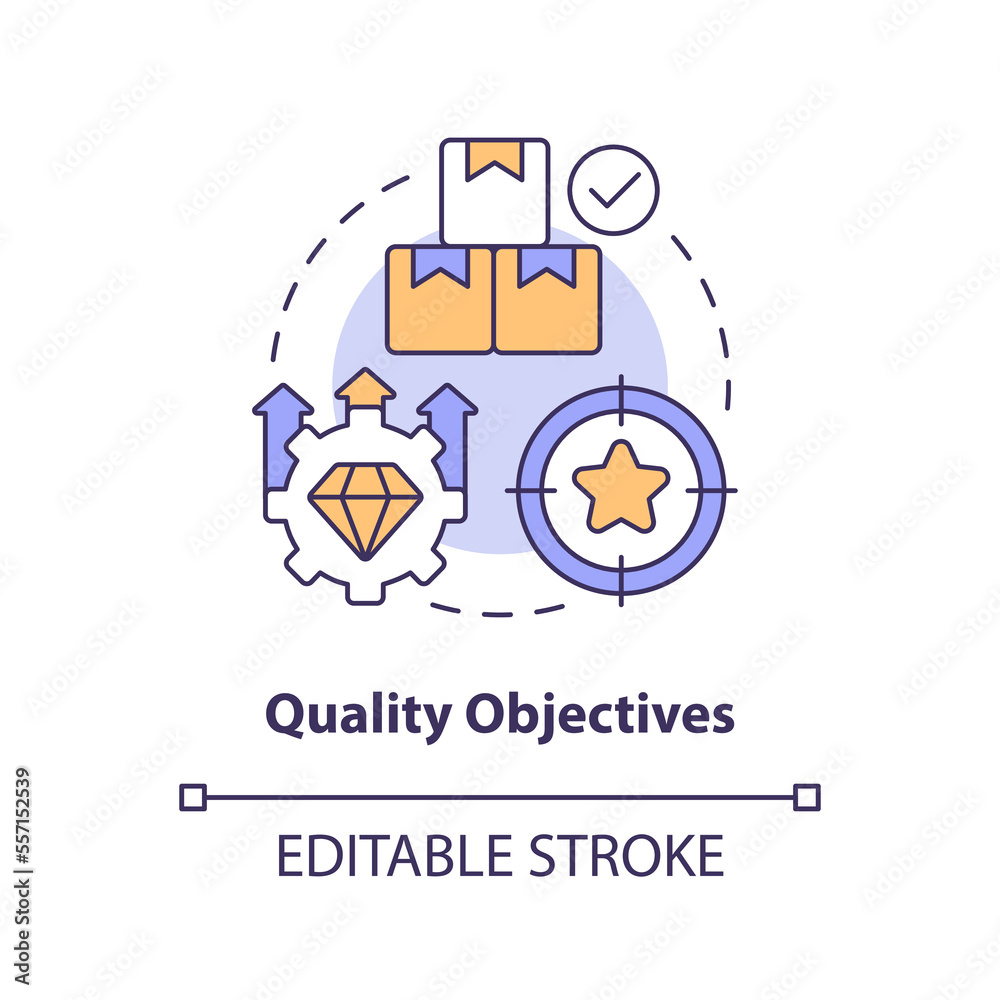 Quality objectives concept icon. Products improving. Project management ...