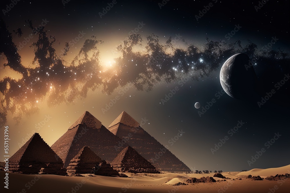 Realistic A full moon, some clouds, and the stars may be seen over the ...