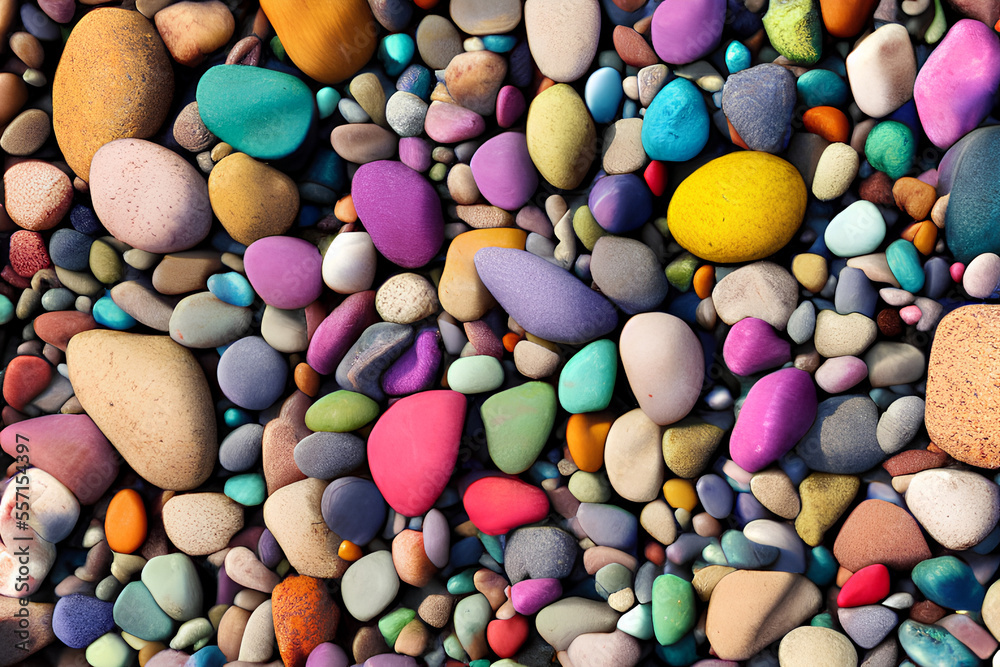 Pebbles Colored stones on the beach imagem gerada por IA Stock ...
