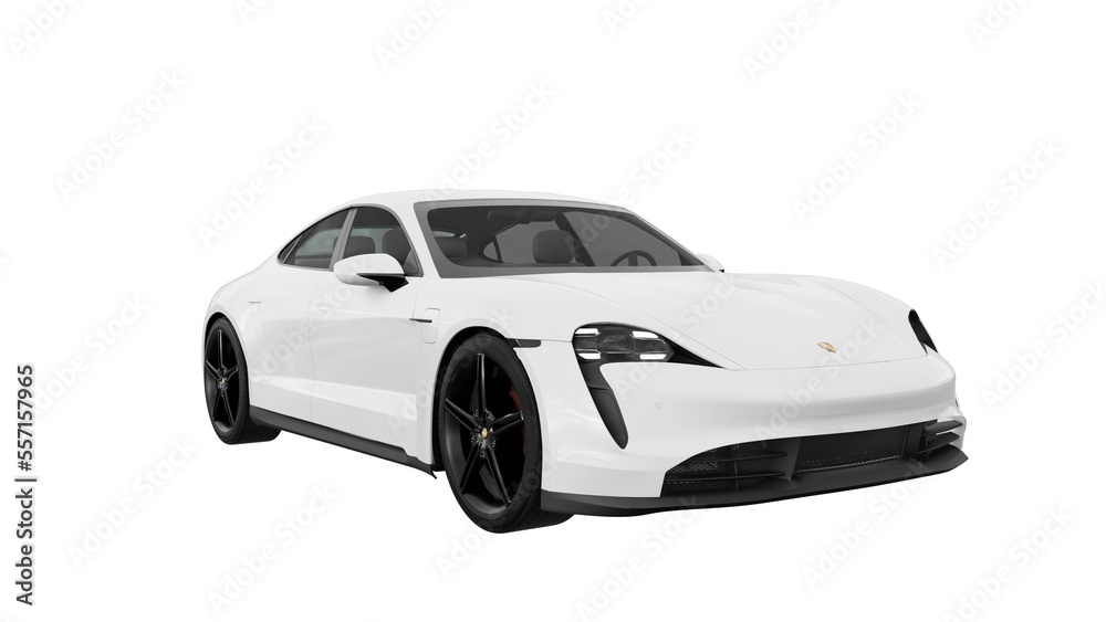 white PORSCHE car isolated on white, PORSCHE TAYCAN png transparent ...