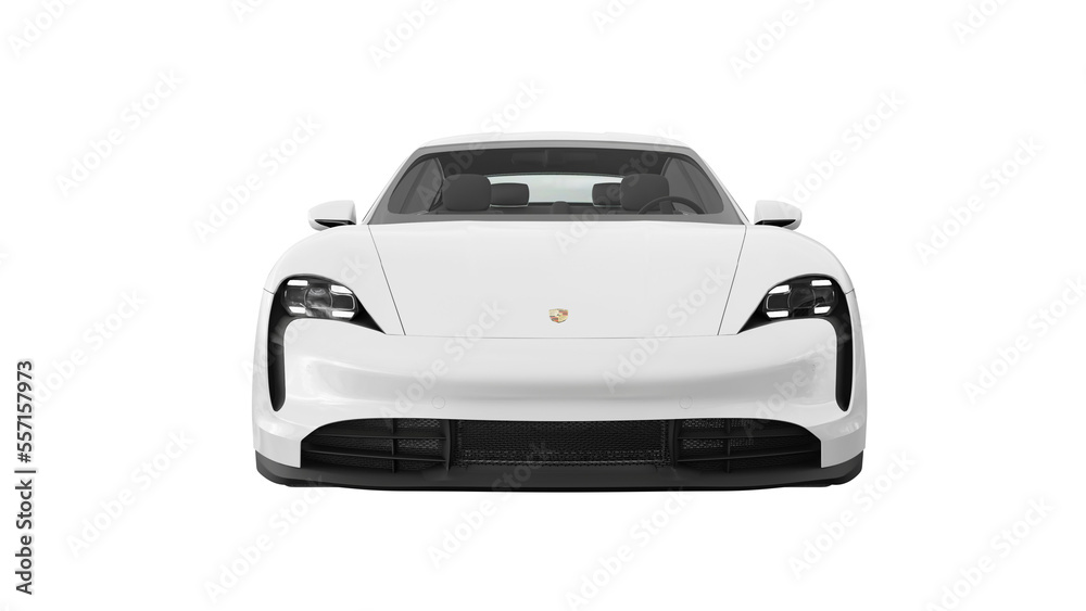 white PORSCHE car isolated on white, PORSCHE TAYCAN png transparent ...