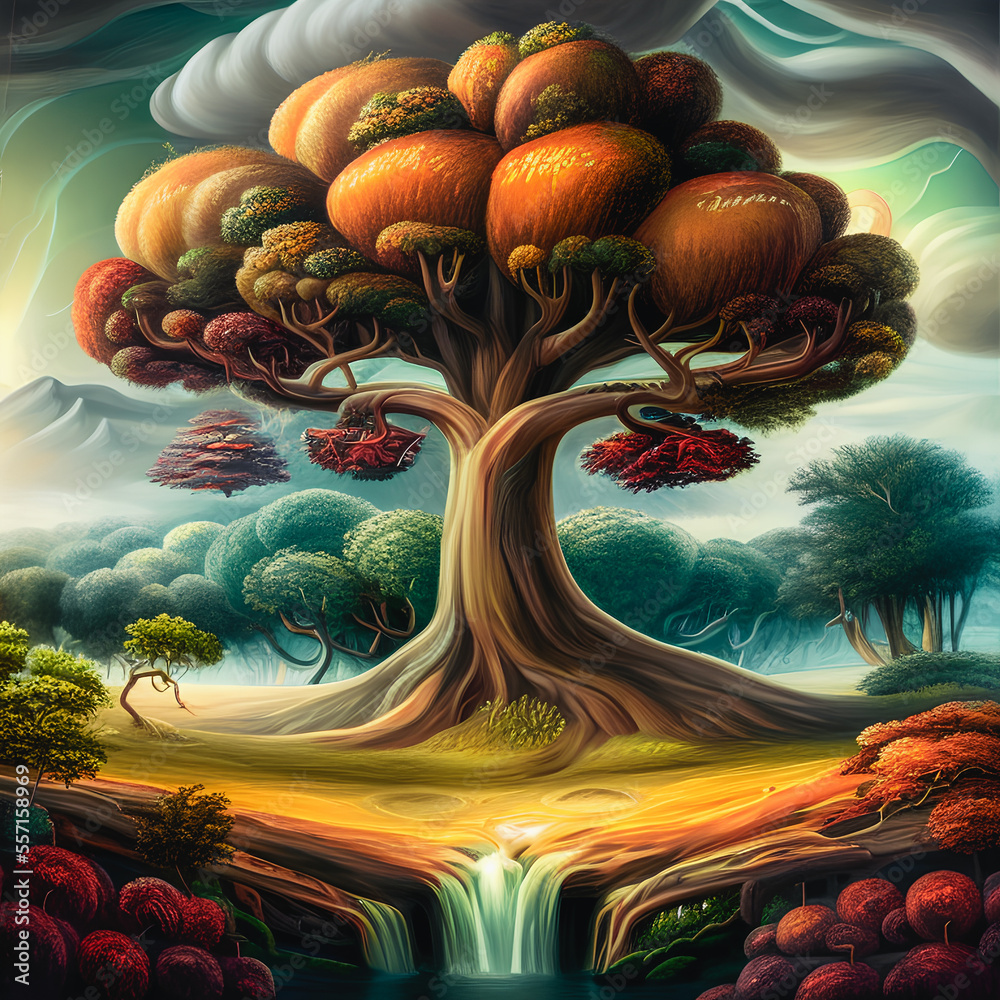 Majestic painting portrays the last tree of life on Earth, standing ...