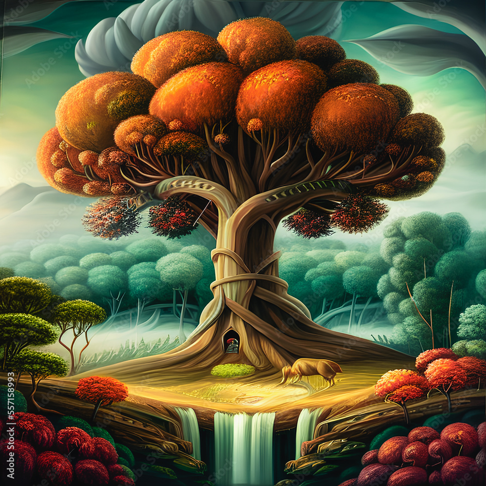 Majestic painting portrays the last tree of life on Earth, standing ...