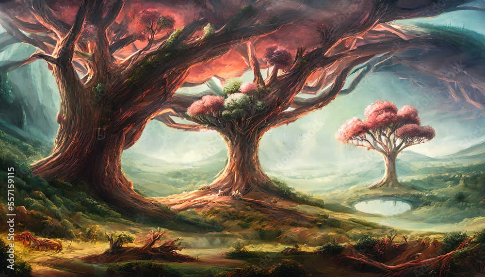 Majestic painting portrays the last tree of life on Earth, standing ...
