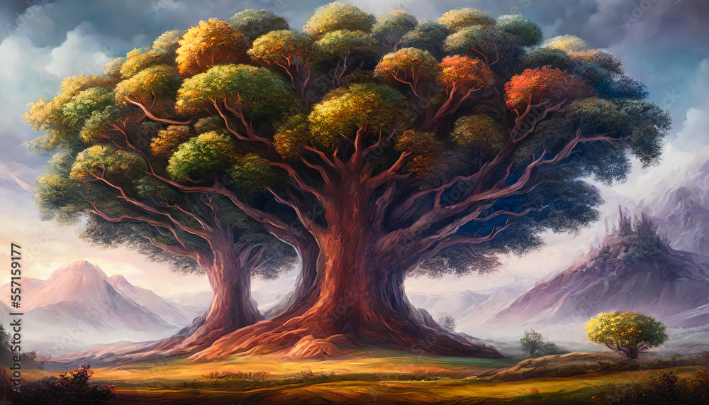 Majestic painting portrays the last tree of life on Earth, standing ...
