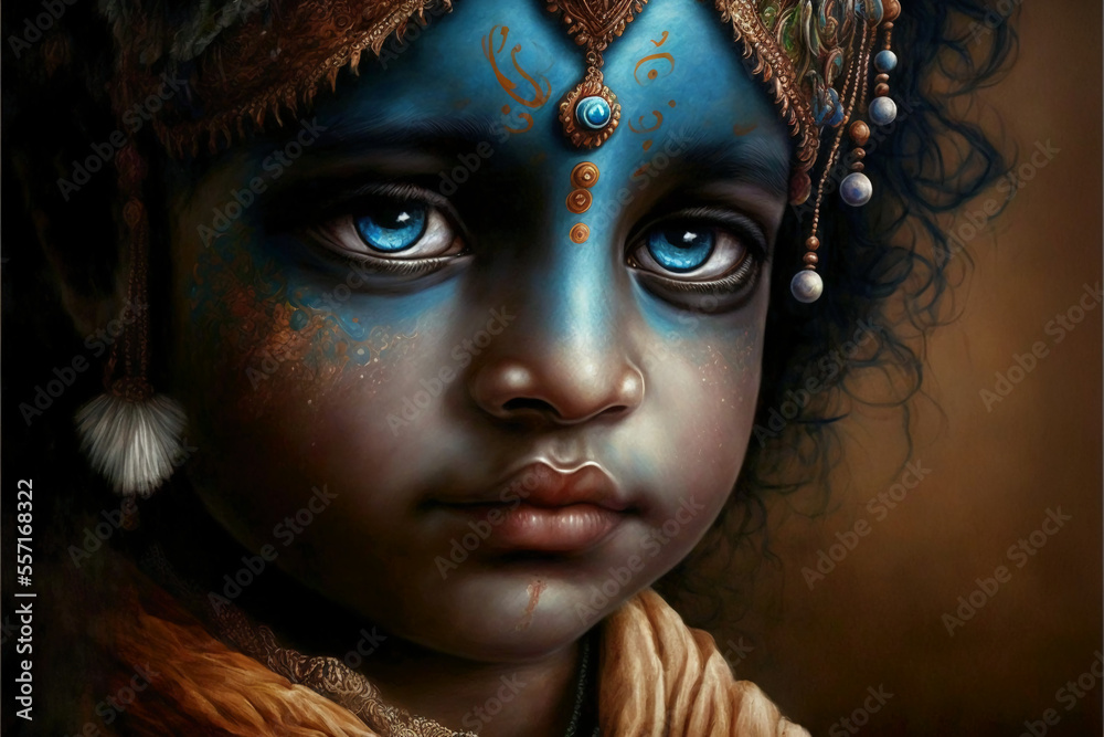 Krishna lord. Deity in Hinduism religion, supreme god. Generative AI ...