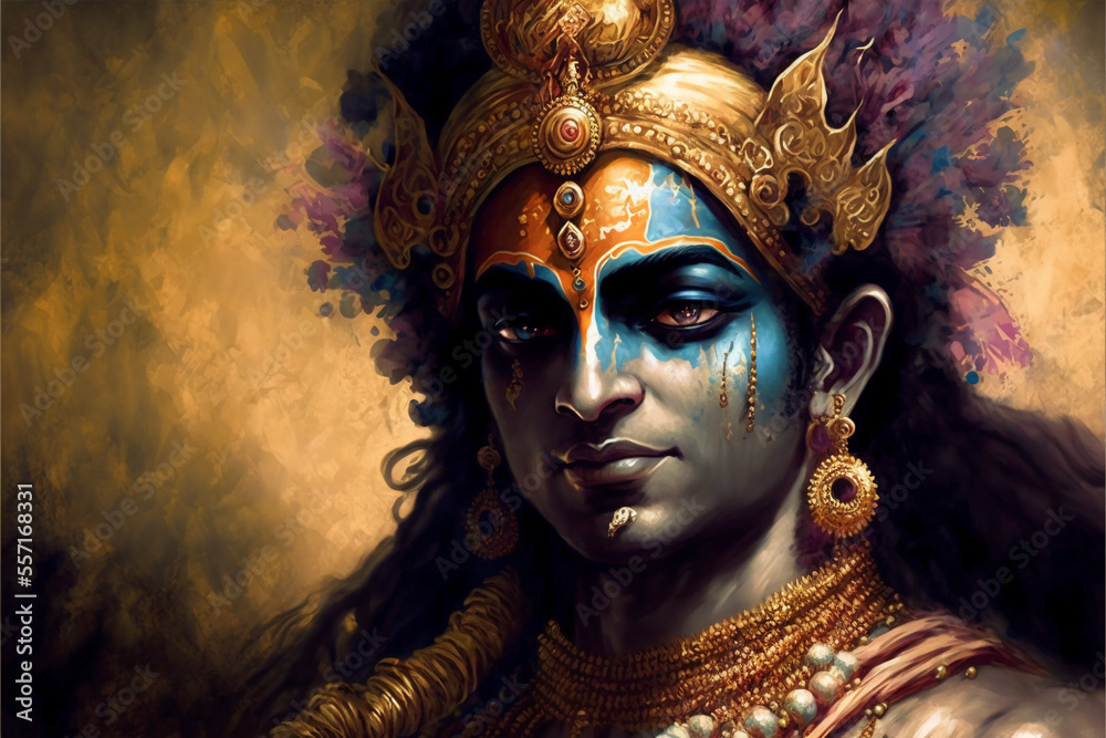 Krishna lord. Deity in Hinduism religion, supreme god. Generative AI ...
