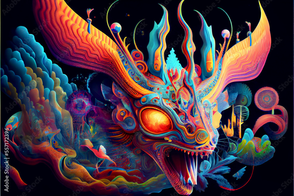 Generative AI abstract render of a mythical fantasy creature Stock ...