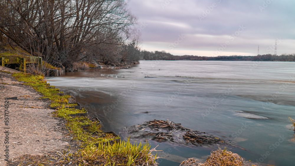 woda, charakter, krajobraz, niebo, rzeka, drzew, chmura, wschody ...