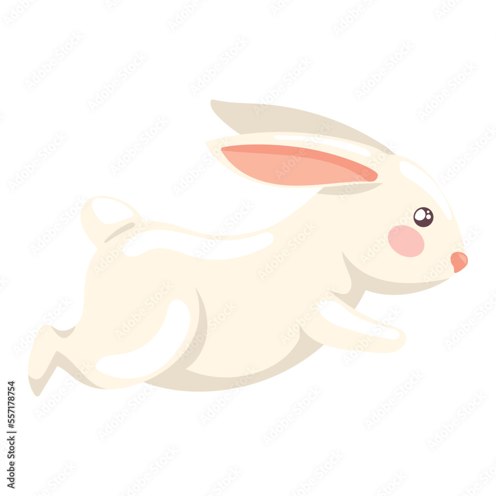 cute rabbit running animal Stock Vector | Adobe Stock