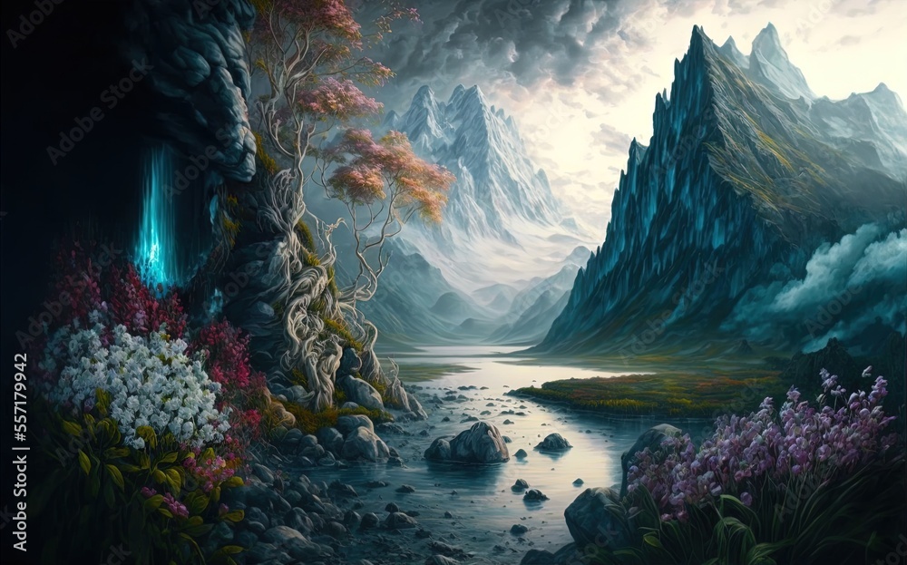 Gorgeous scenery, a work of art, a photorealistic painting, a ...