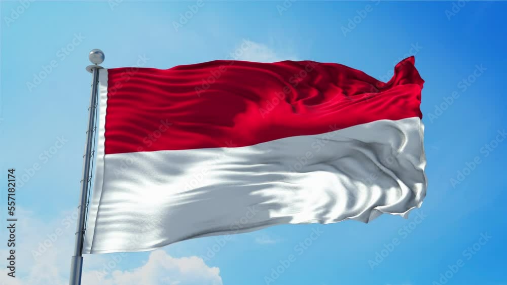 Vidéo Stock Indonesia Flag Loop. Realistic 4K. 30 fps flag of the Indonesia. Indonesia Flag ...