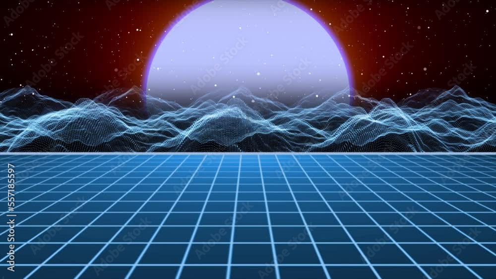 Vídeo do Stock: Animation Of Retro Land, Retro Background. Abstract ...