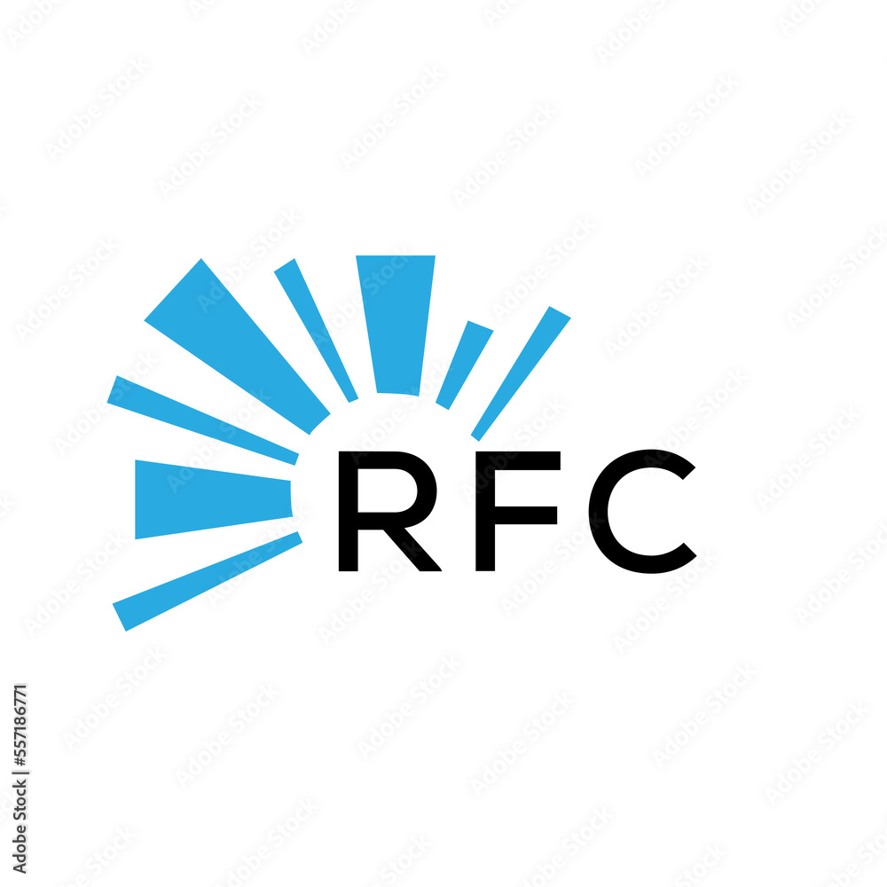 RFC letter logo. RFC blue image on white background and black letter ...