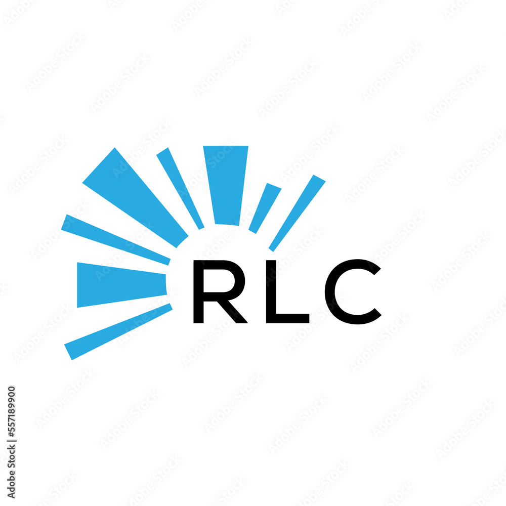 RLC letter logo. RLC blue image on white background and black letter ...