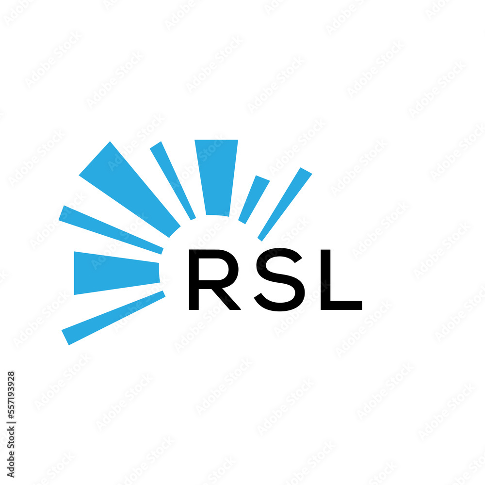 RSL letter logo. RSL blue image on white background and black letter ...