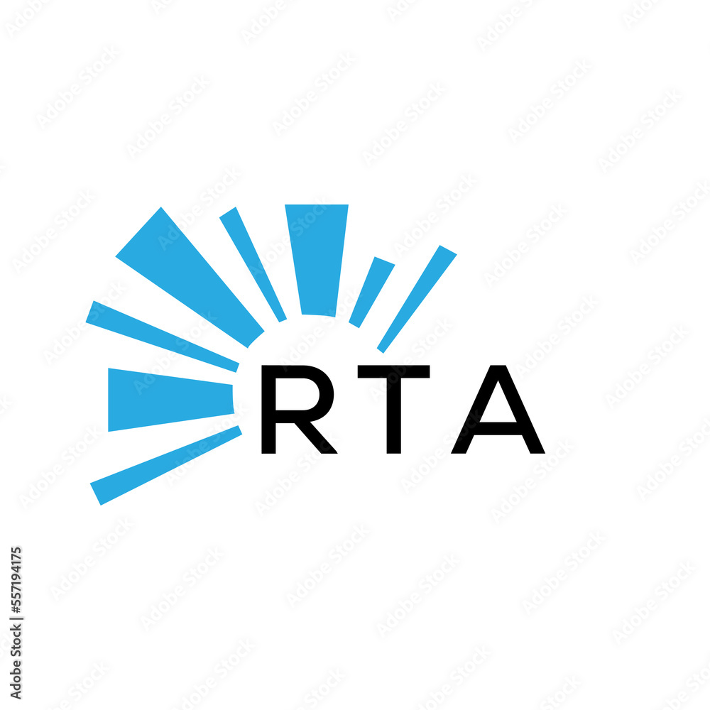 RTA letter logo. RTA blue image on white background and black letter ... RTA letter logo. RTA blue image on white background and black letter ...