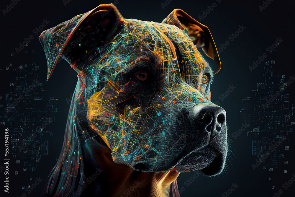 Neural network of a dog brain with big data and artificial intelligence ...