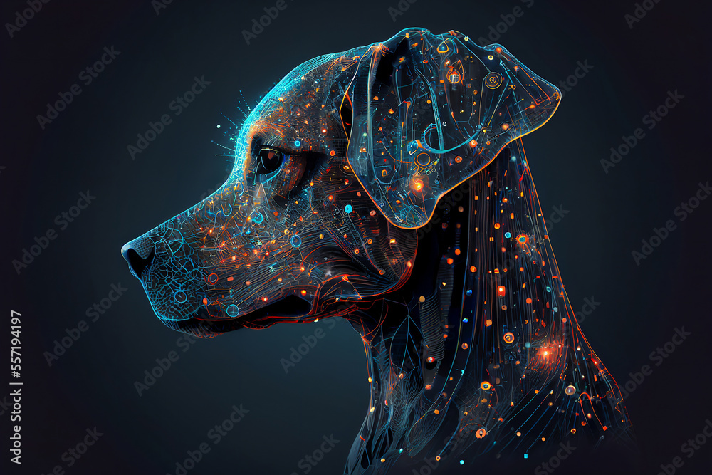 Neural network of a dog brain with big data and artificial intelligence ...