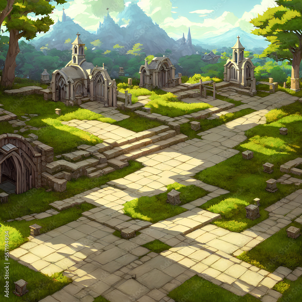 Church Exterior 03- Background for Level Design and RPG (AI) Stock ...