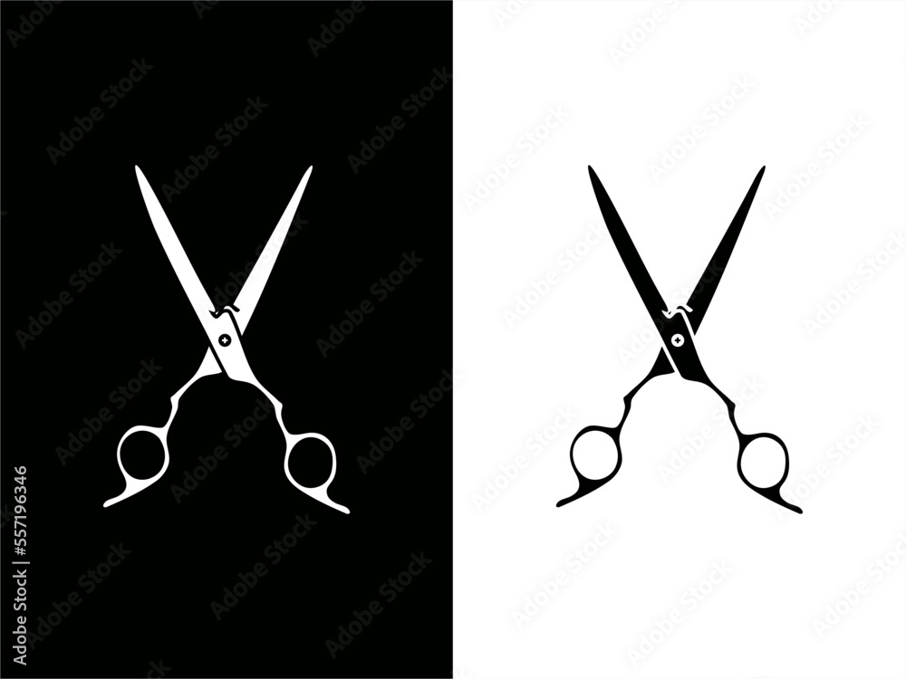 sign stamp style illustration of scissors for kids high contrast card ...