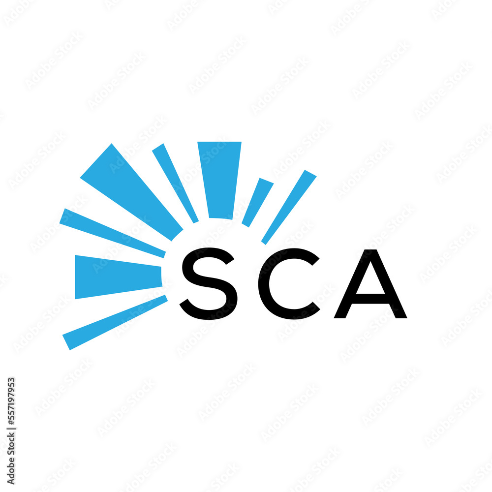 SCA letter logo. SCA blue image on white background and black letter ...