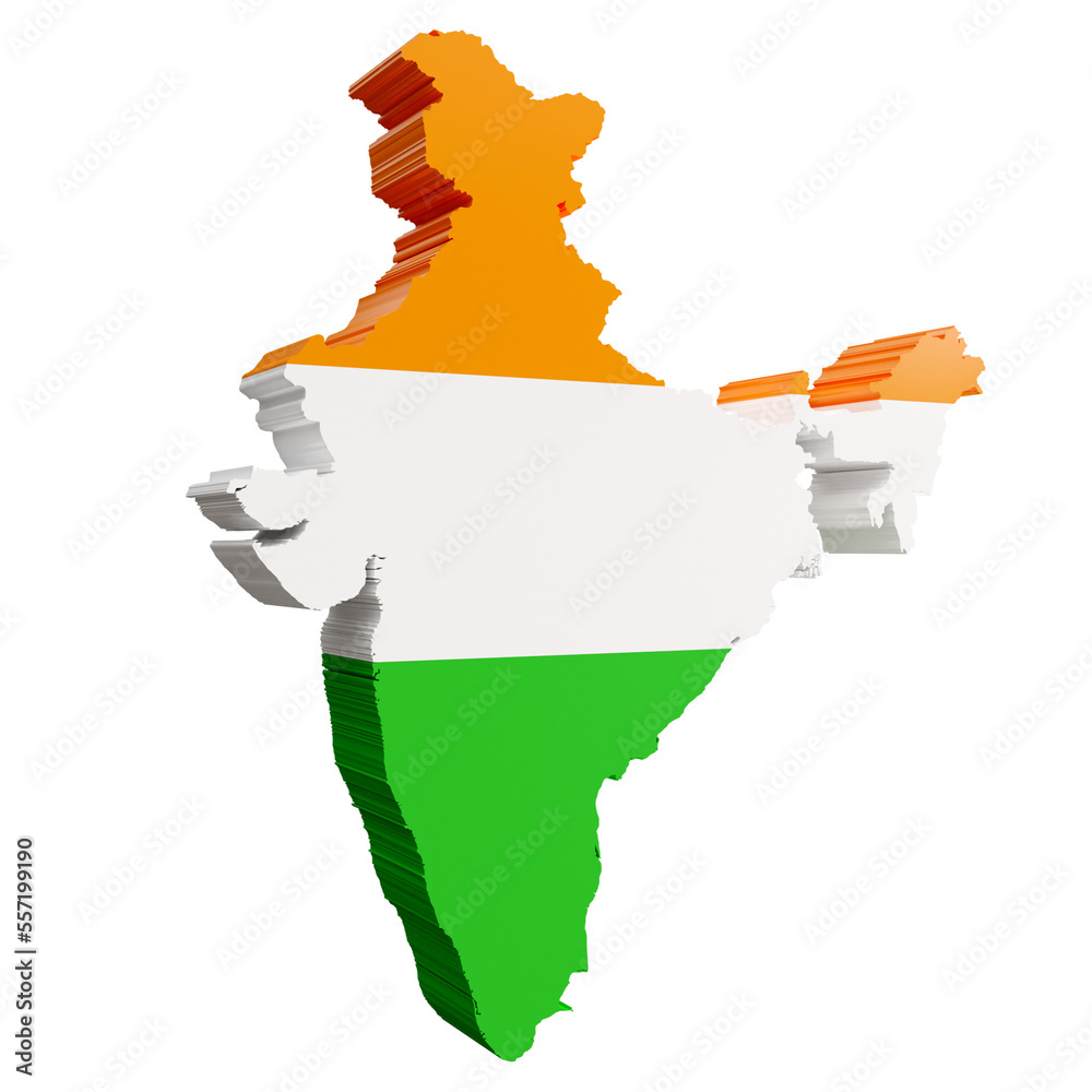 india, indian map, map, flag, country, 3d, geography, symbol, isolated ...