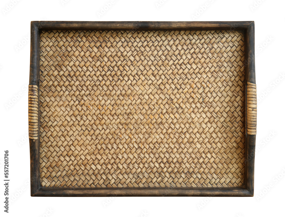Vintage serving tray top view (with clipping path) isolated on white ...
