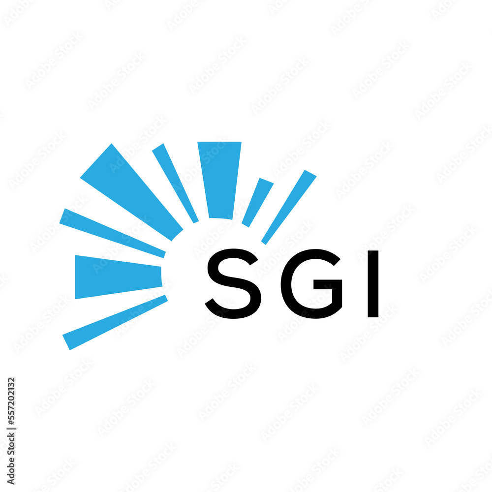 Vetor de SGI letter logo. SGI blue image on white background and black ...