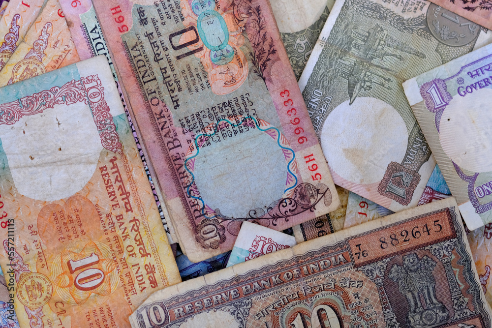 Vintage Old Indian Currency, A background of old vintage Indian ...