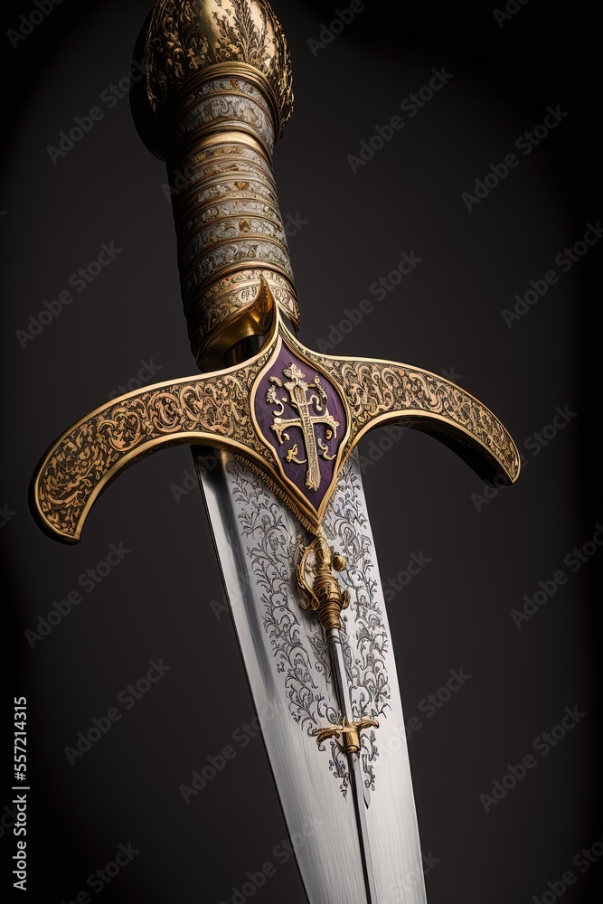 "Majestic AI Generated Khanda Sword Illustration for Your Sword and ...