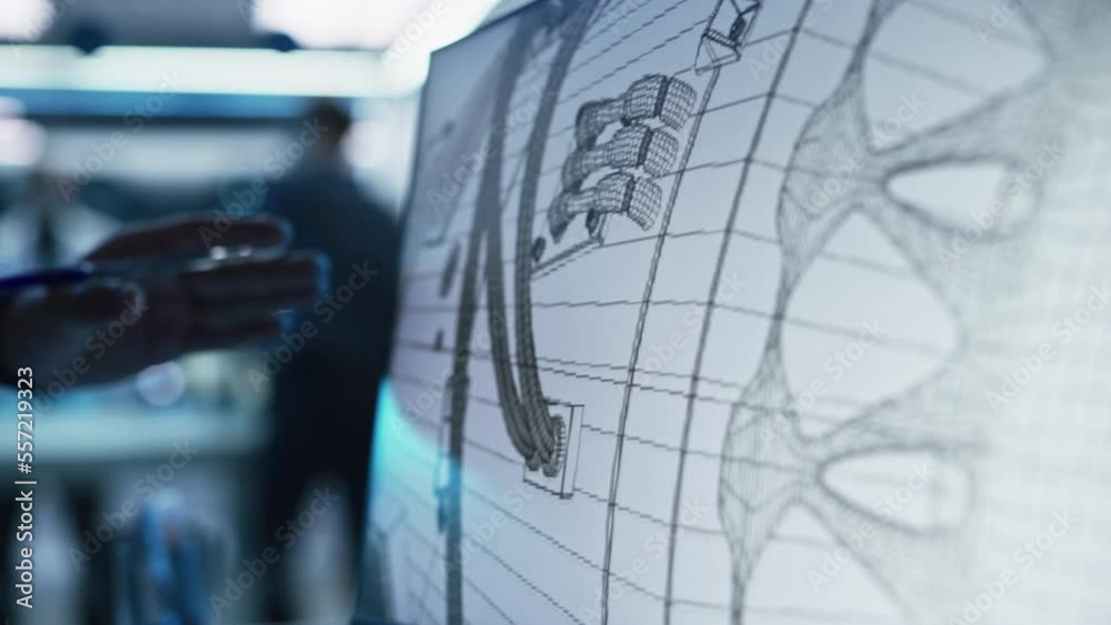 Close Up of a Computer Monitor Screen with 3D CAD Software with ...