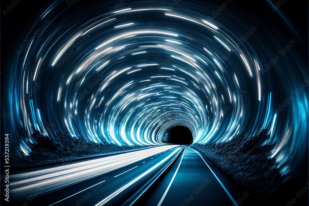 Abstract Speed Concept. Bright Creative Background. Warp Speed. City ...