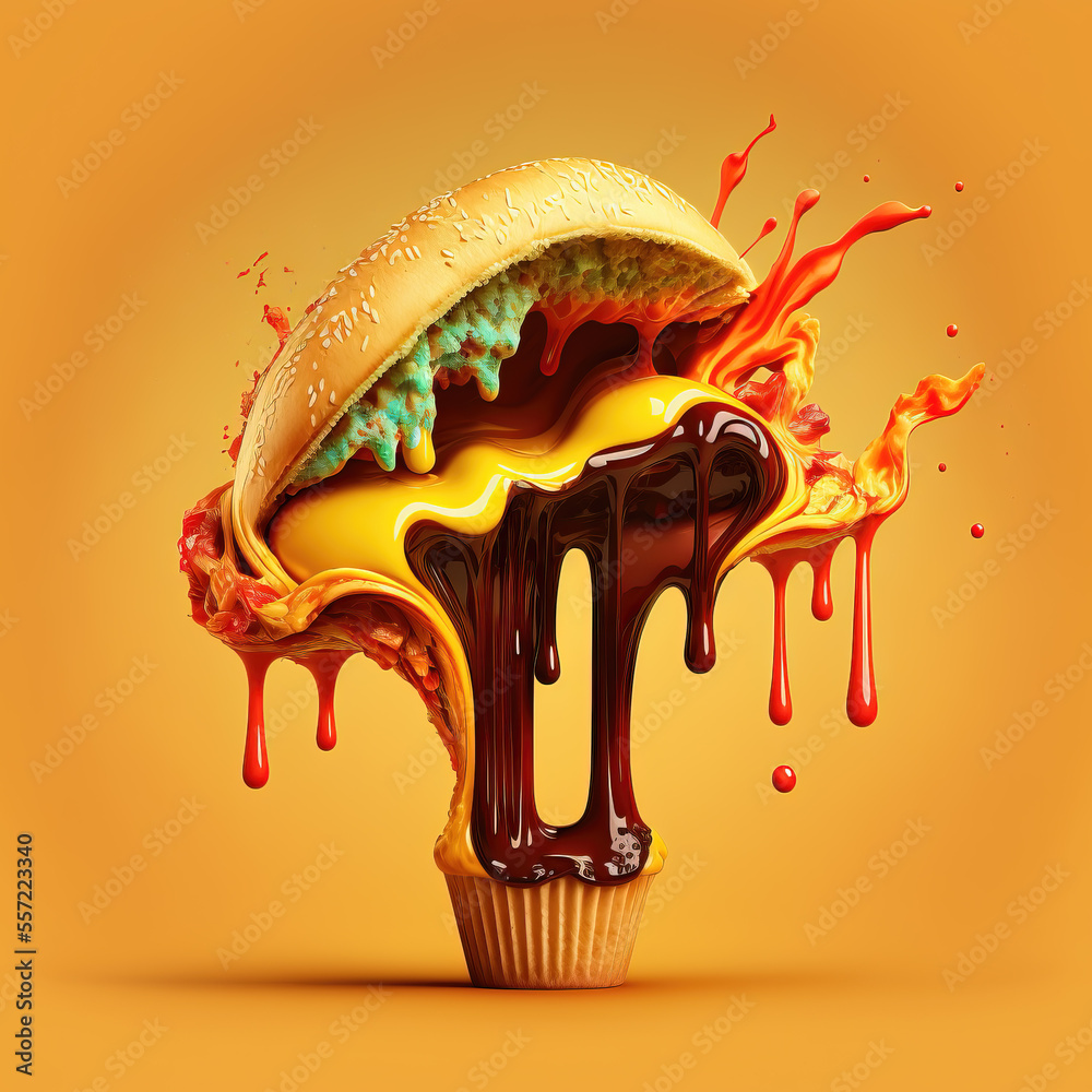 stylized fast food. sketch art for artist creativity and inspiration ...