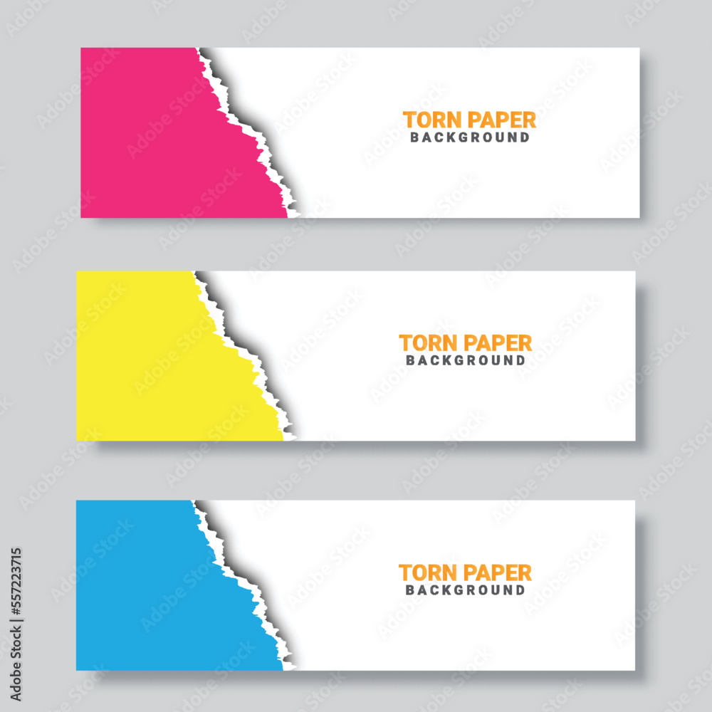 torn paper background in 3 color. ripped paper banner background ...